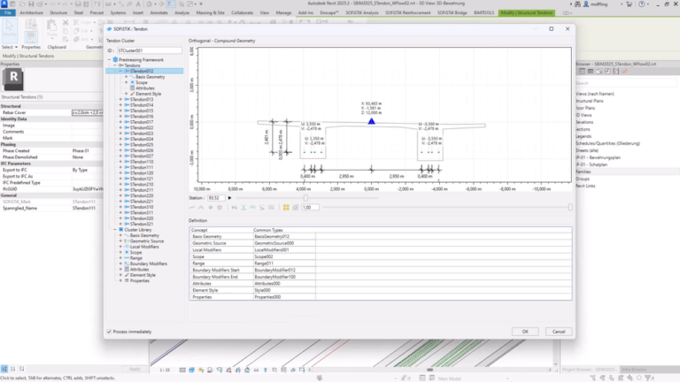 SOFiSTiK Bridge + Infrastructure Modeler for Revit - Tendon Modeler - SOFiSTiK FOR YOU
